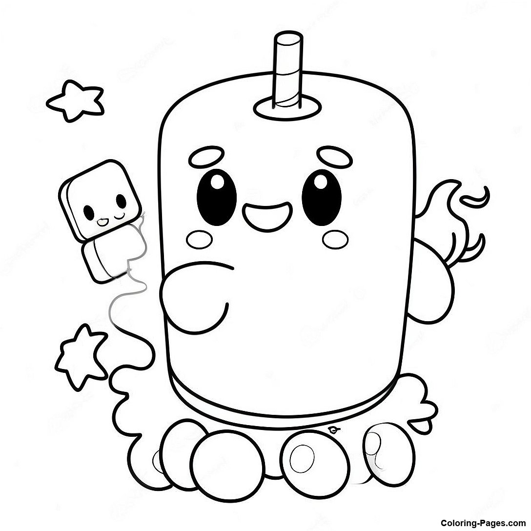 Cute Marshmallow Characters Coloring Page | Coloring-Pages.com