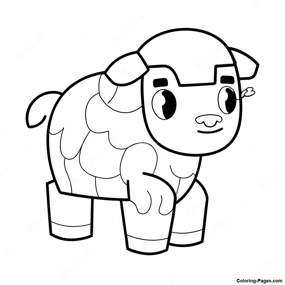Cute Minecraft Sheep Coloring Page | Coloring-Pages.com