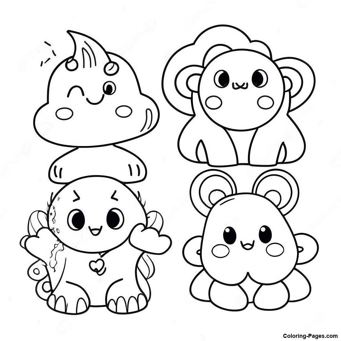 Cute Purple Rainbow Friends Coloring Page | Coloring-Pages.com