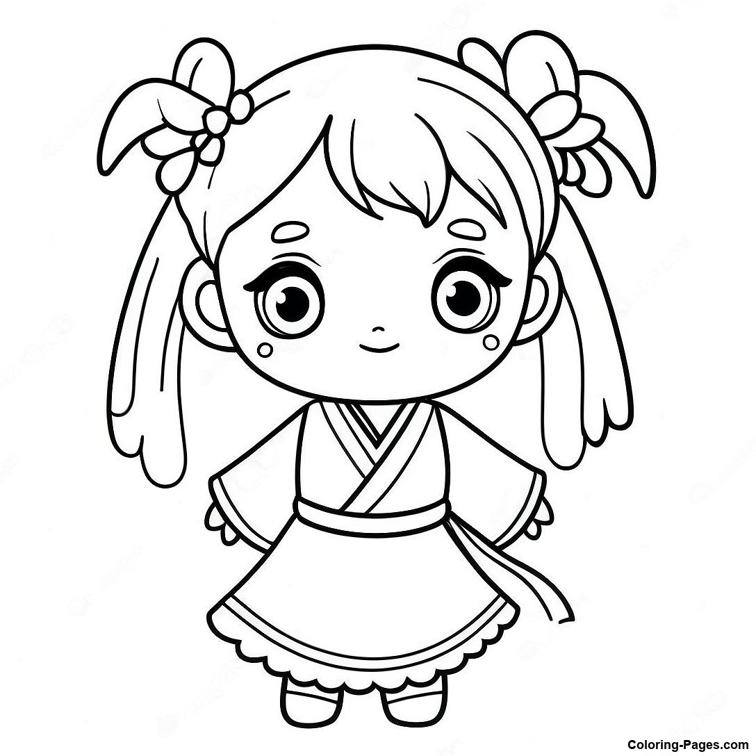 Cute Shinobu Character Coloring Page | Coloring-Pages.com