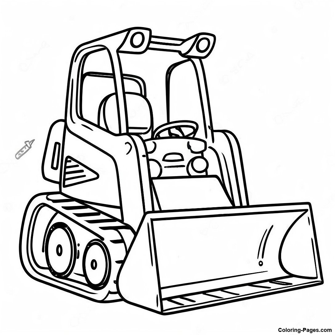 Cute Skid Steer Coloring Page | Coloring-Pages.com
