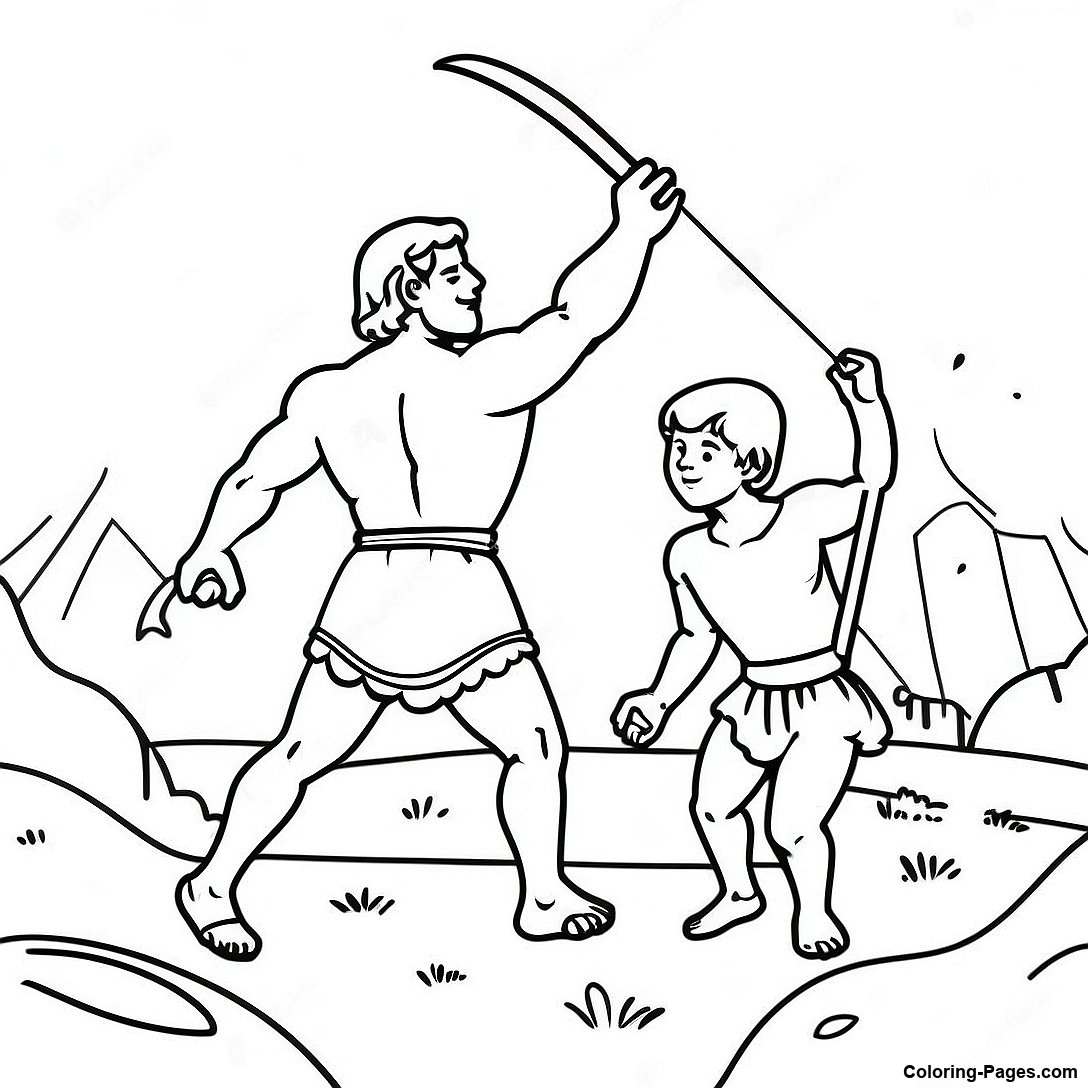 David And Goliath Coloring Page | Coloring-Pages.com