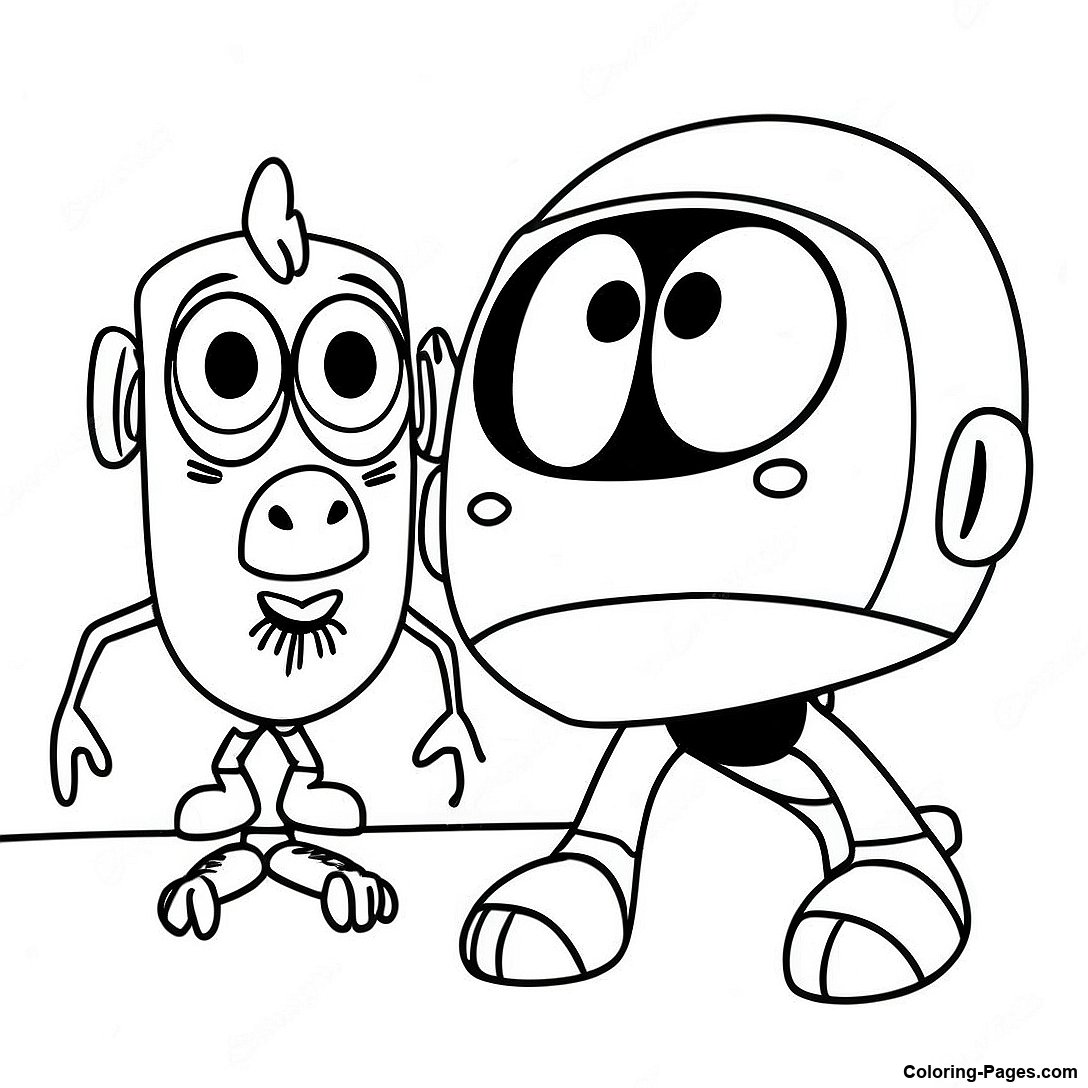 Dib Confronting Zim Coloring Page | Coloring-Pages.com