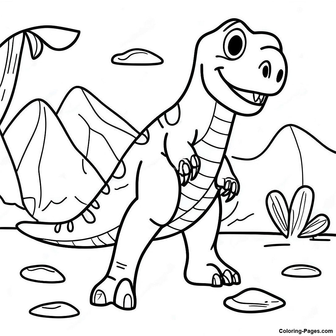 Dino Adventure Camp Cretaceous Coloring Page | Coloring-Pages.com