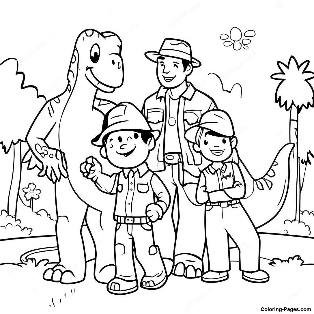Dino Ranch Family Coloring Page | Coloring-Pages.com