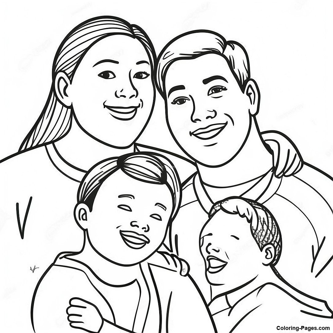 Diverse Lgbtq Family Coloring Page | Coloring-Pages.com
