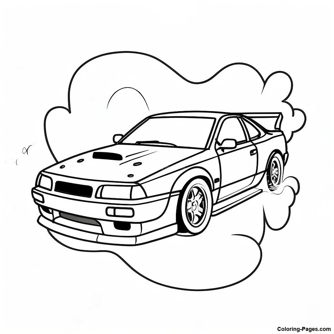 Drift Car Coloring Page | Coloring-Pages.com