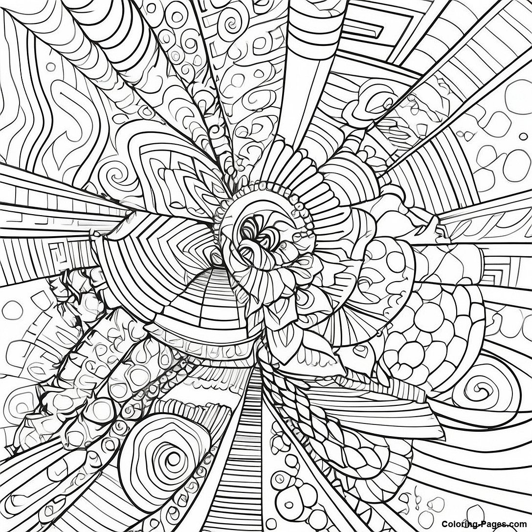 Dynamic Optical Illusion Geometric Art Coloring Page | Coloring-Pages.com