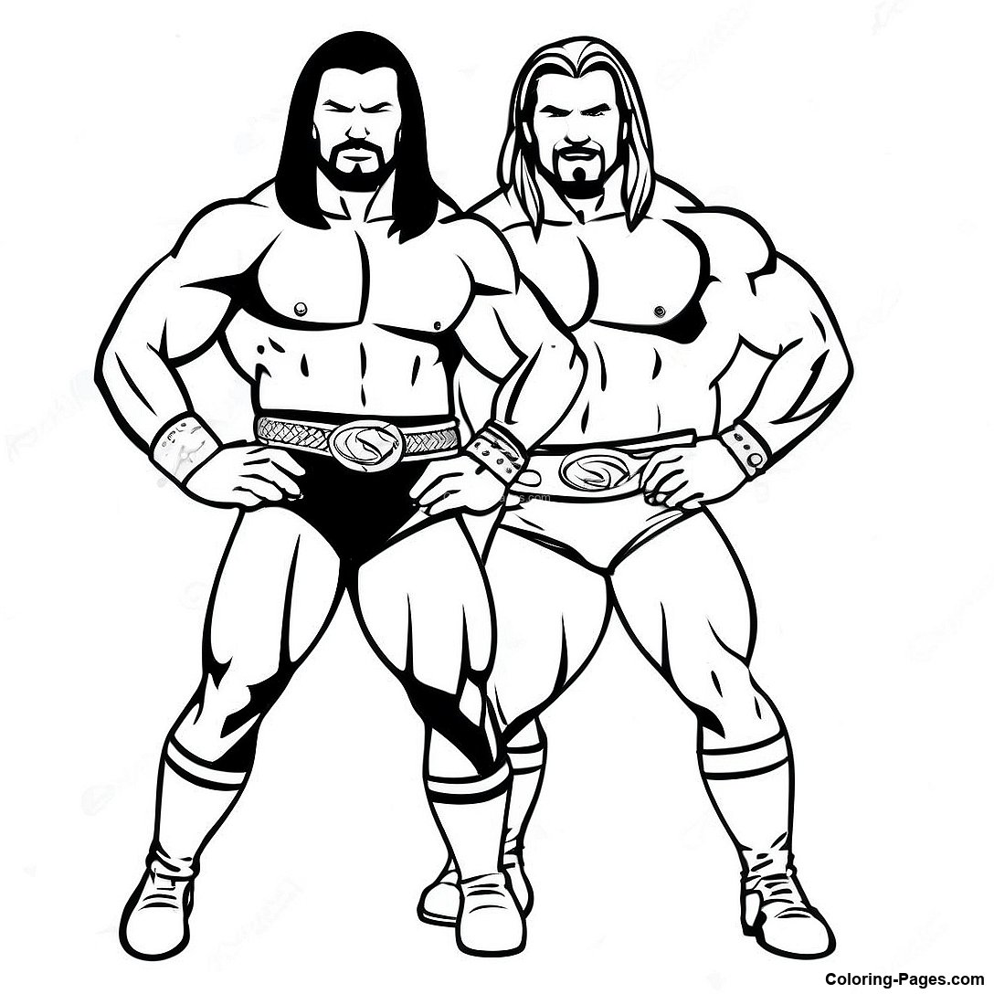 Dynamic Wwe Tag Team Coloring Page | Coloring-Pages.com