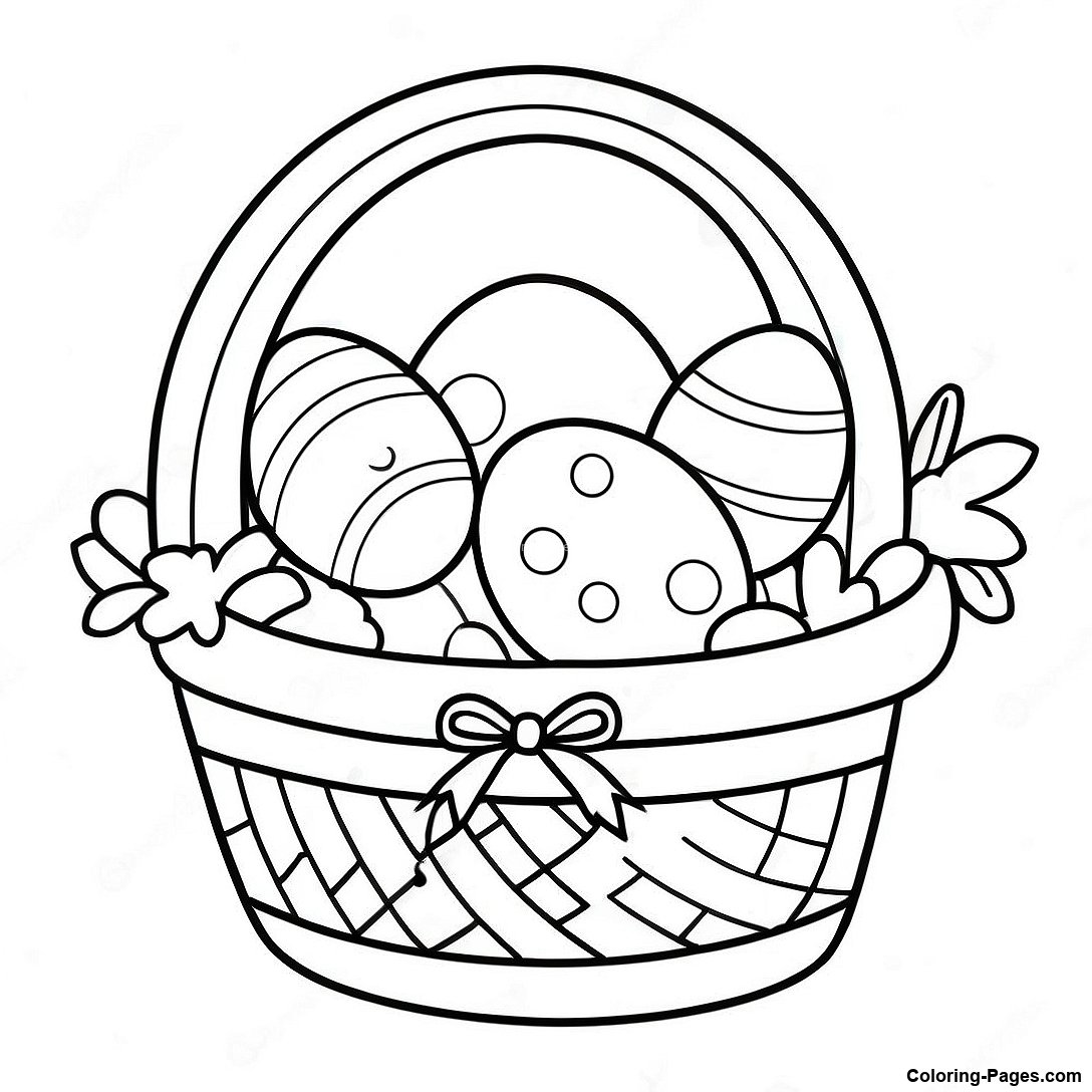 Easter Basket Coloring Page | Coloring-Pages.com