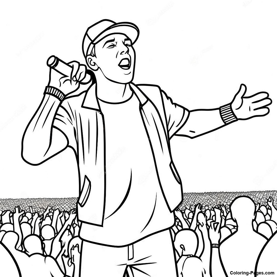 Eminem In Concert Coloring Page | Coloring-Pages.com