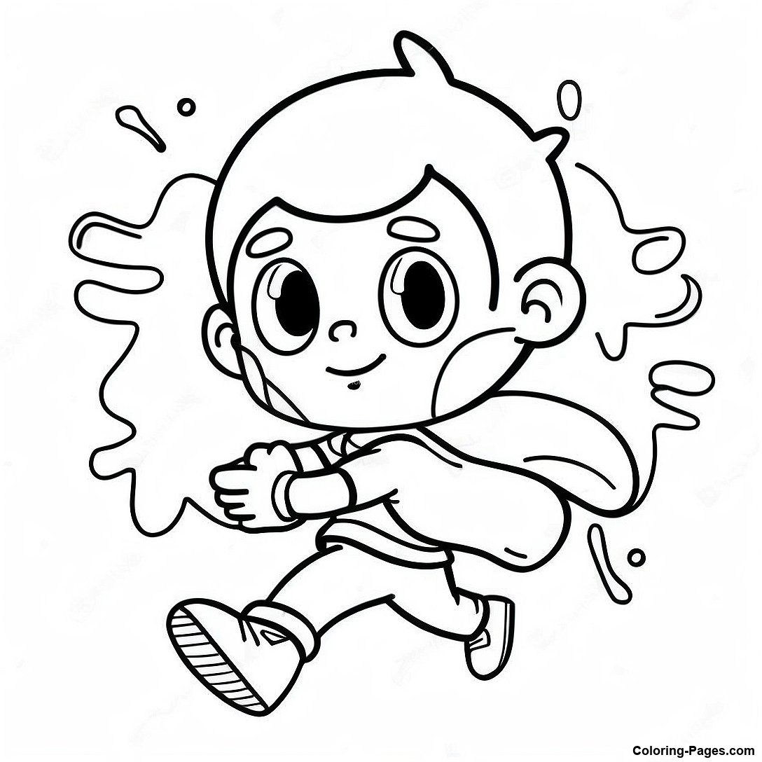Energetic Child Playing Coloring Page | Coloring-Pages.com