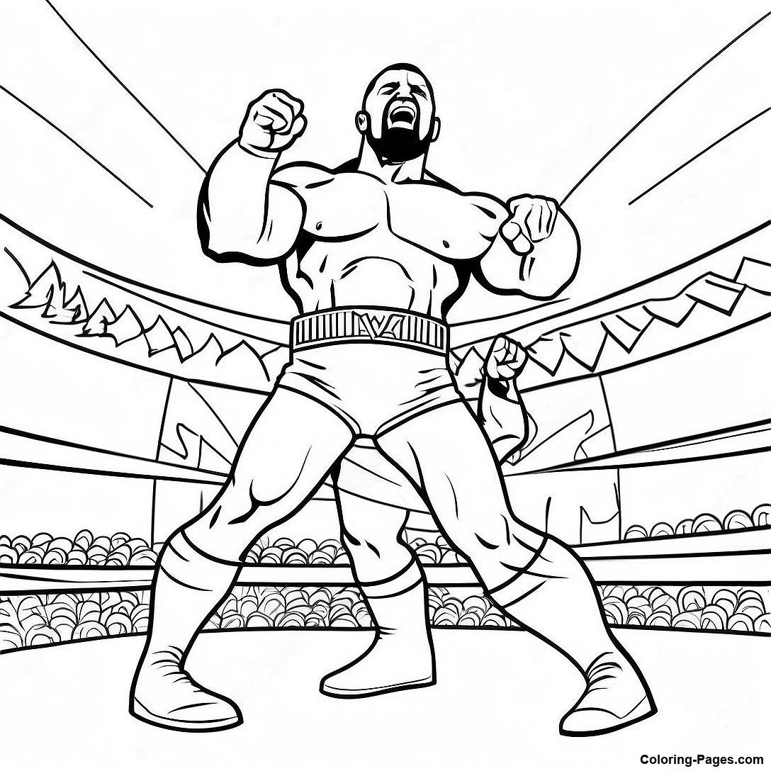 Epic Wwe Championship Match Coloring Page | Coloring-Pages.com