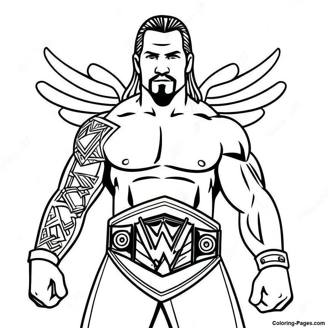 Exciting Wwe Championship Coloring Page | Coloring-Pages.com