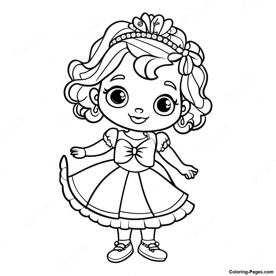 Fancy Nancy In A Sparkly Dress Coloring Page | Coloring-Pages.com