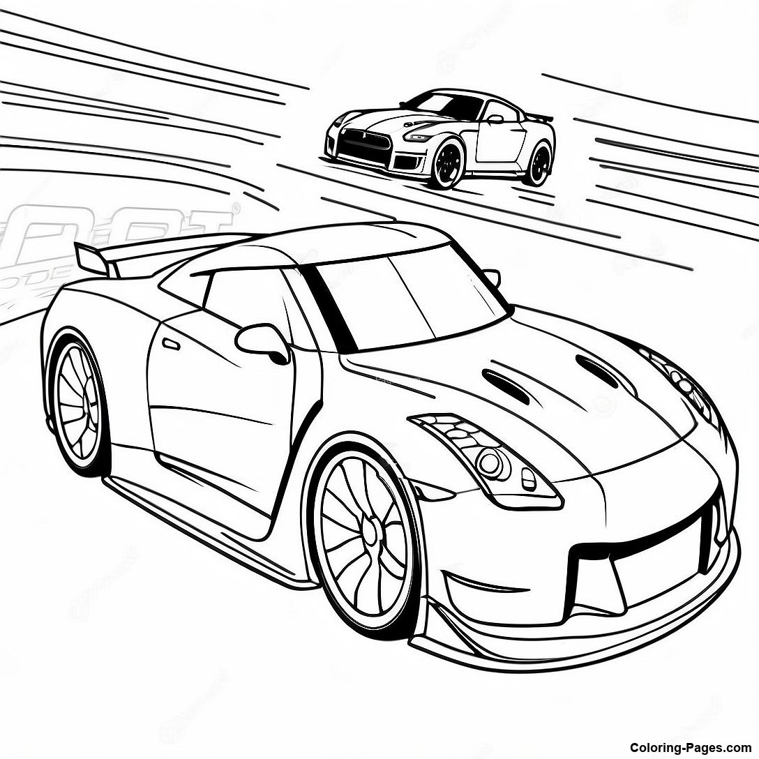 Fast Gtr Racing Car Coloring Page | Coloring-Pages.com