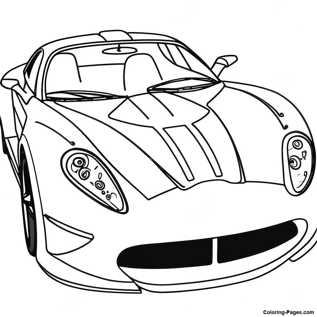 Fast Sports Car Coloring Page | Coloring-Pages.com