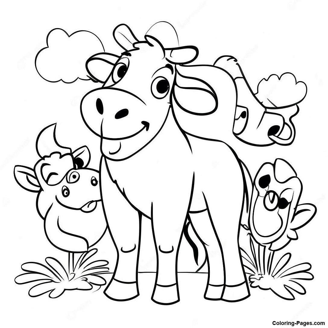 Ferdinand With Friends Coloring Page | Coloring-Pages.com