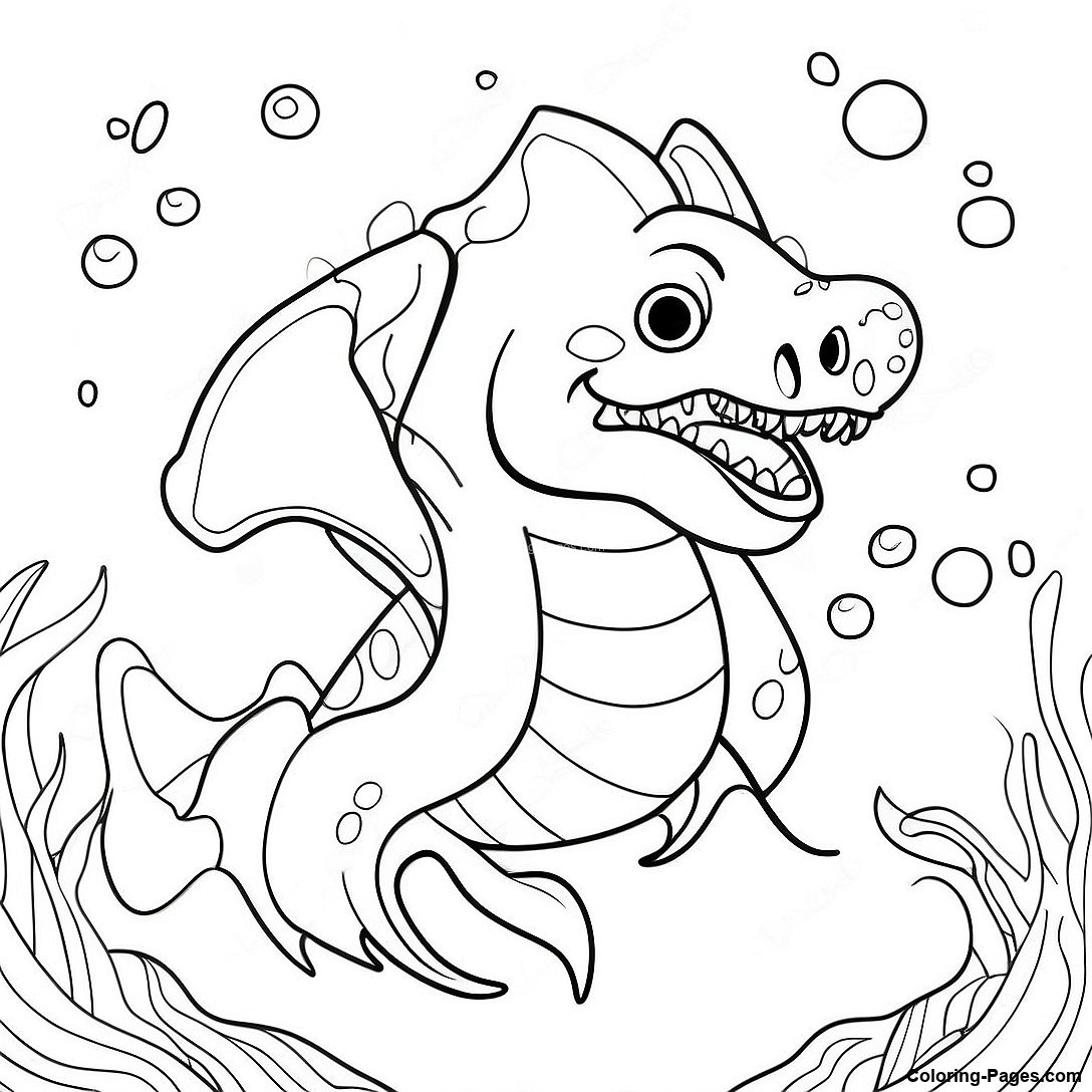 Ferocious Sea Beast Coloring Page | Coloring-Pages.com