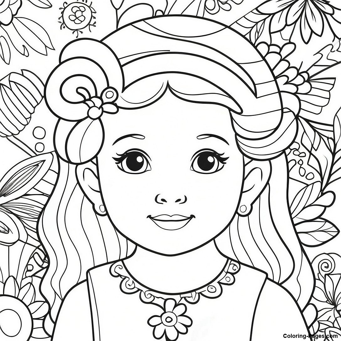 Flower Girl Coloring Page | Coloring-Pages.com