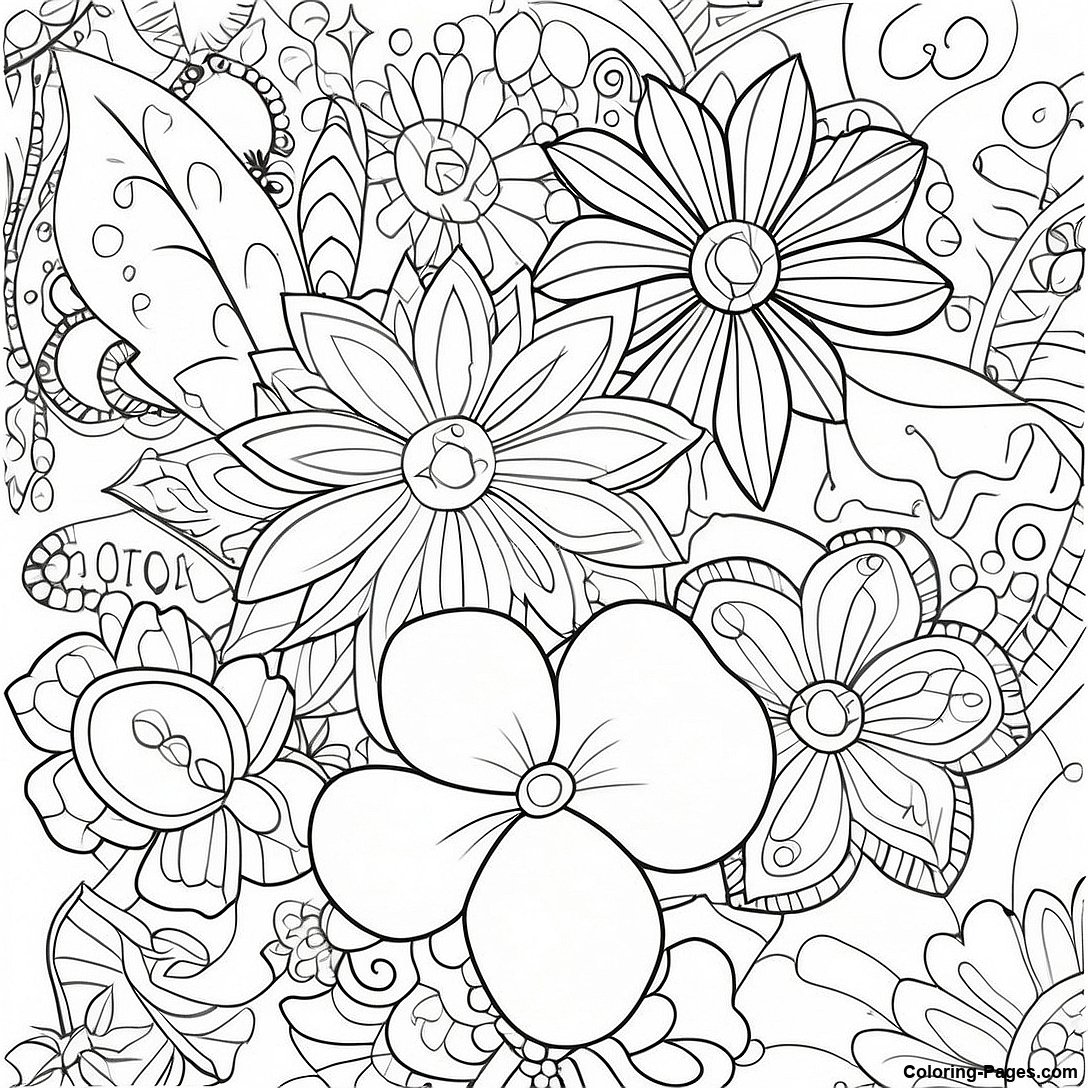 Flower Power Coloring Page | Coloring-Pages.com