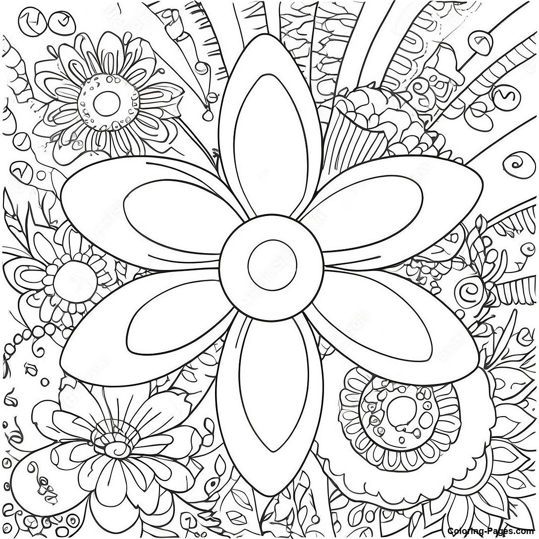 Flower Power Coloring Page | Coloring-Pages.com