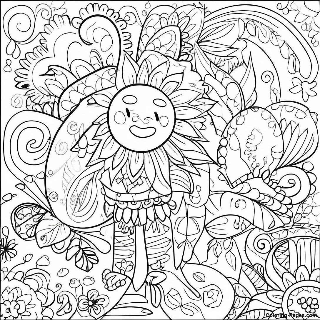 Folk Art Coloring Page | Coloring-Pages.com