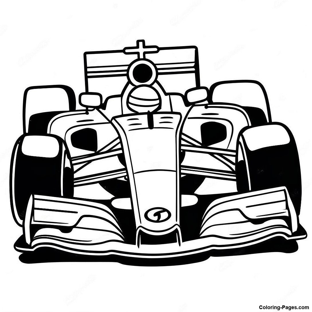 Formula 1 Car Racing Coloring Page | Coloring-Pages.com