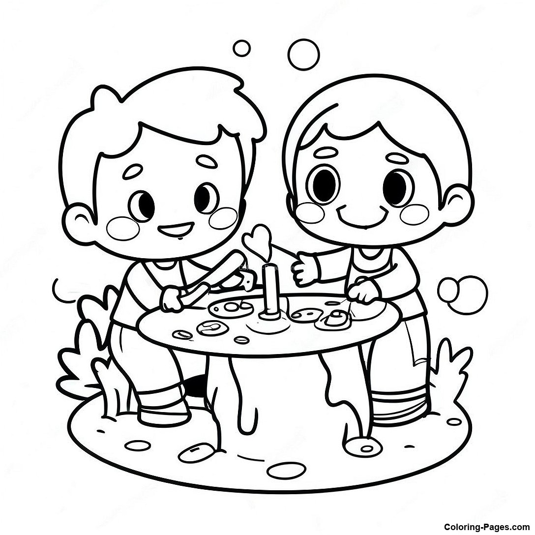 Friendly Kids Playing Together Coloring Page | Coloring-Pages.com