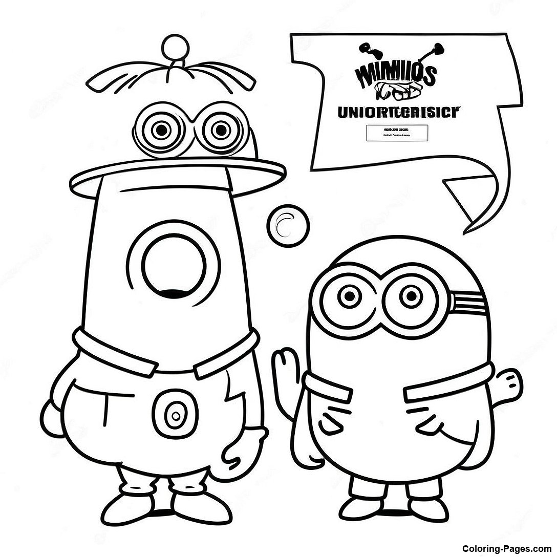 Fun Universal Studios Minions Coloring Page | Coloring-Pages.com