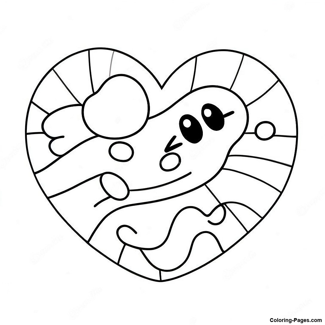 Funny Candy Heart Coloring Page | Coloring-Pages.com
