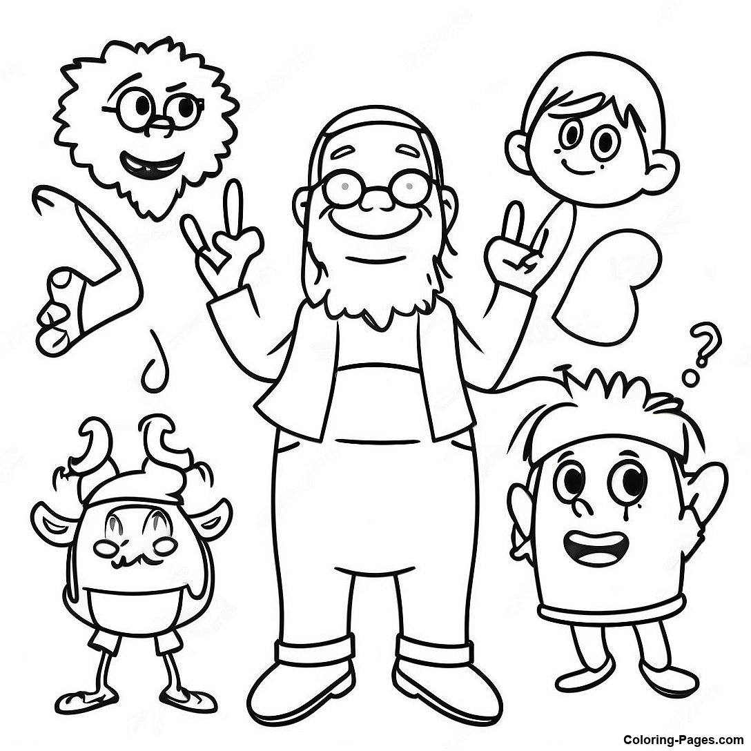 Funny Obj Characters Coloring Page | Coloring-Pages.com