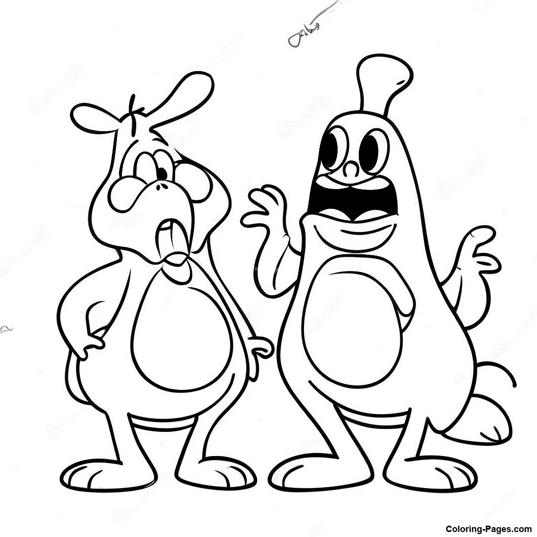 Funny Ren And Stimpy Coloring Page | Coloring-Pages.com