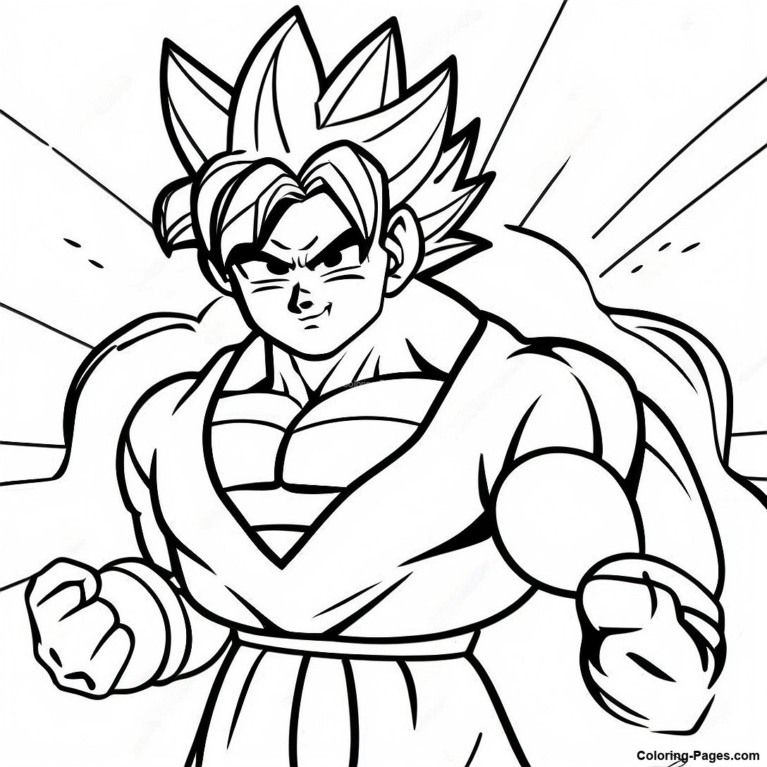 Goku Super Saiyan 4 In Battle Coloring Page | Coloring-Pages.com