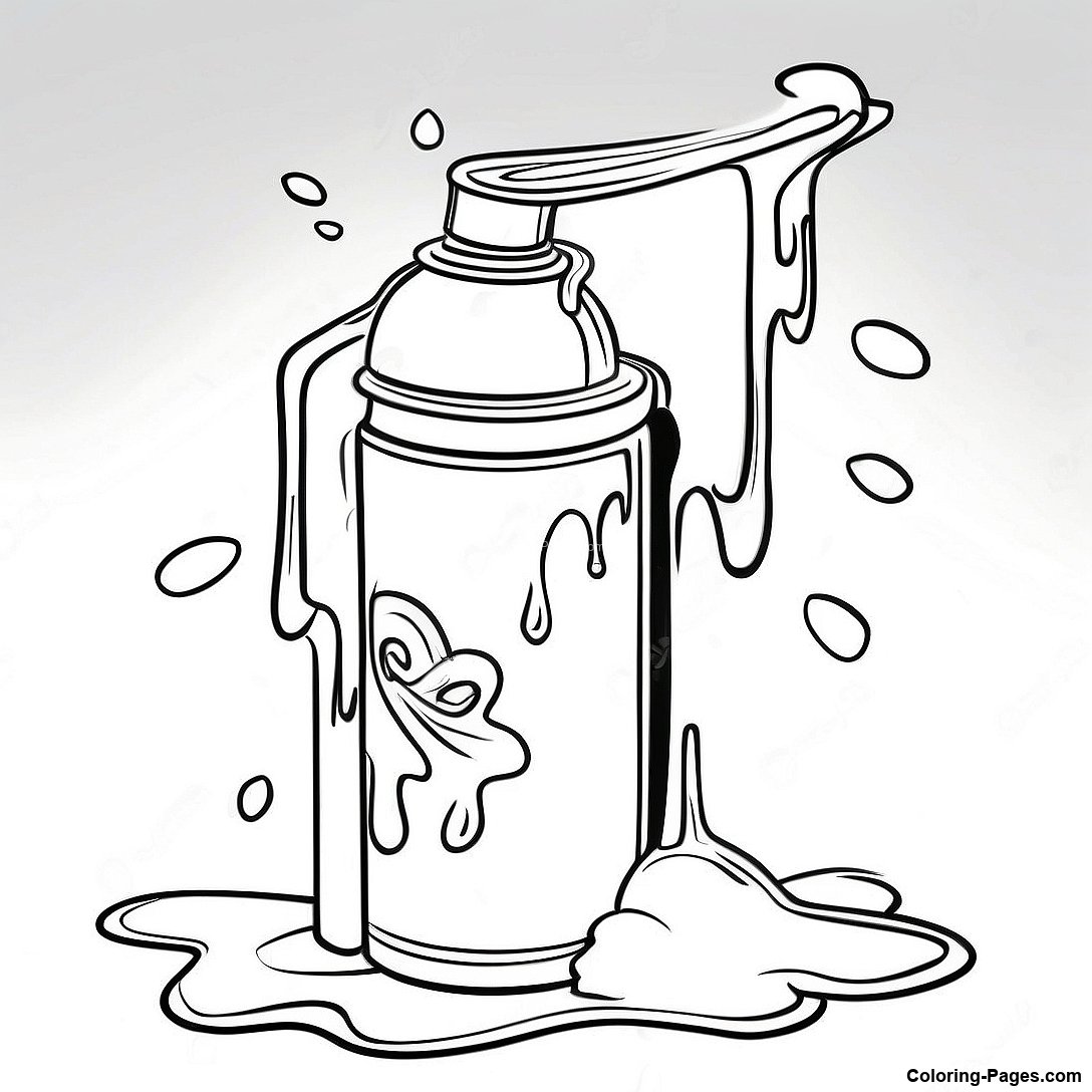 Graffiti Spray Can And Paint Drips Coloring Page | Coloring-Pages.com