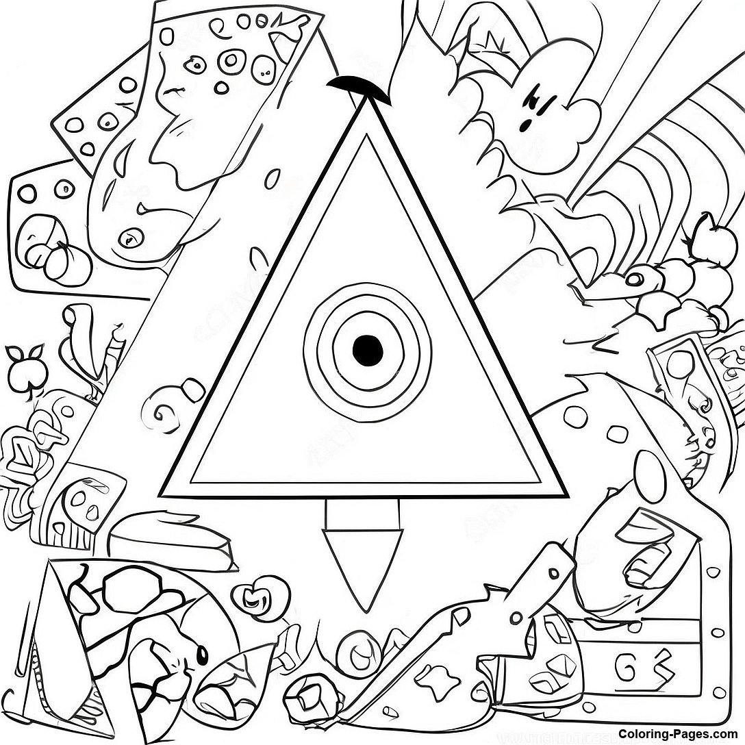 Gravity Falls Bill Cipher Coloring Page | Coloring-Pages.com