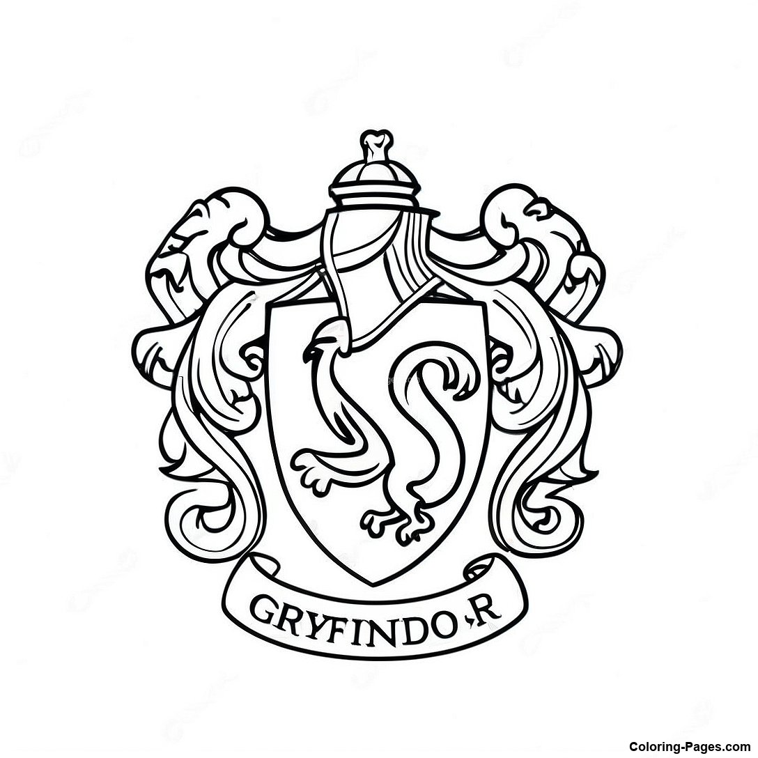 Gryffindor Crest Coloring Page | Coloring-Pages.com
