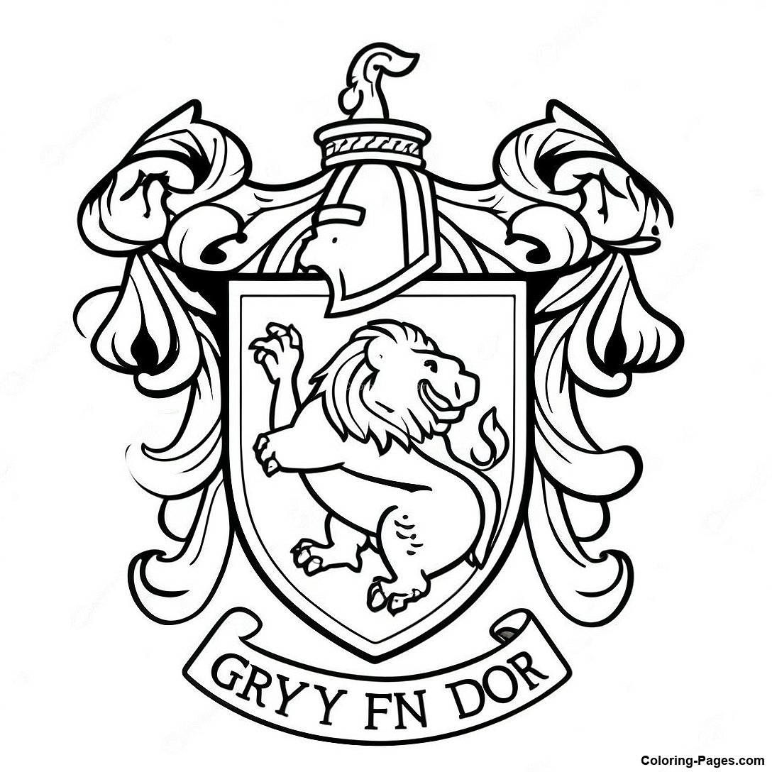 Gryffindor Crest Coloring Page | Coloring-Pages.com