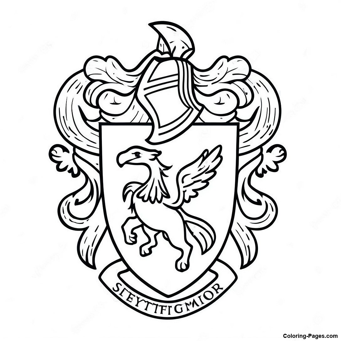 Gryffindor Crest Pages Colouring Color Hogwarts Coloring Sketch ...