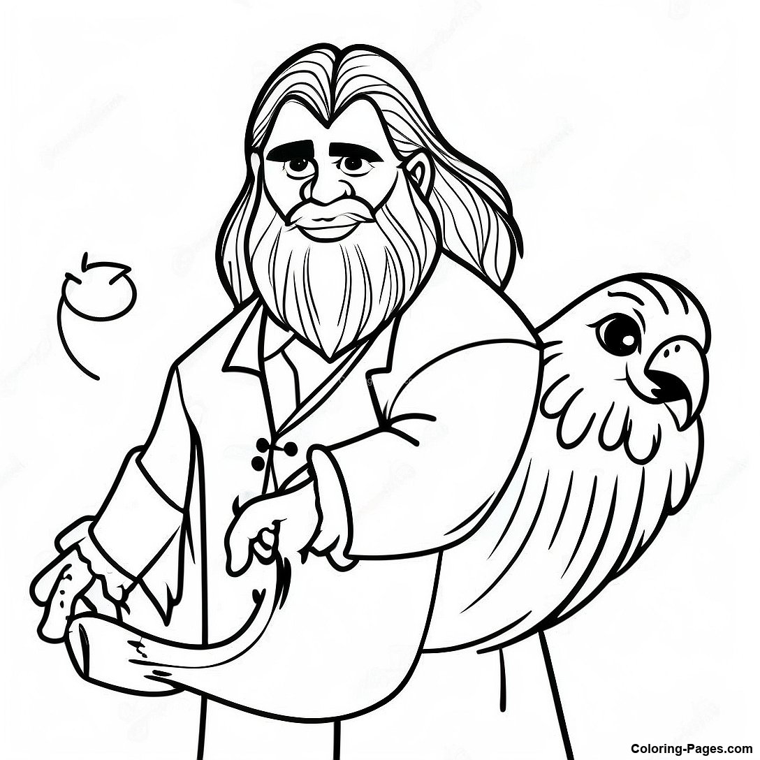 Hagrid And Buckbeak Coloring Page | Coloring-Pages.com