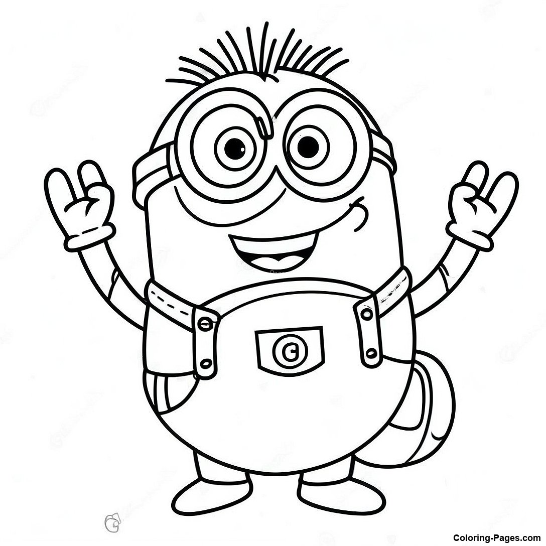 Happy Purple Minion Coloring Page | Coloring-Pages.com