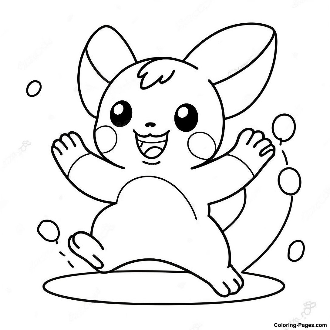 Happy Raichu Jumping Coloring Page | Coloring-Pages.com