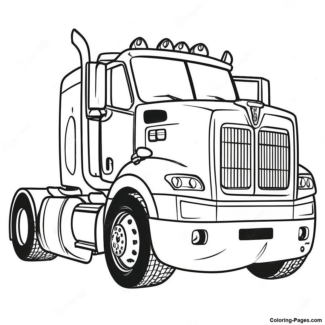 Heavy-Duty Diesel Truck Coloring Page | Coloring-Pages.com