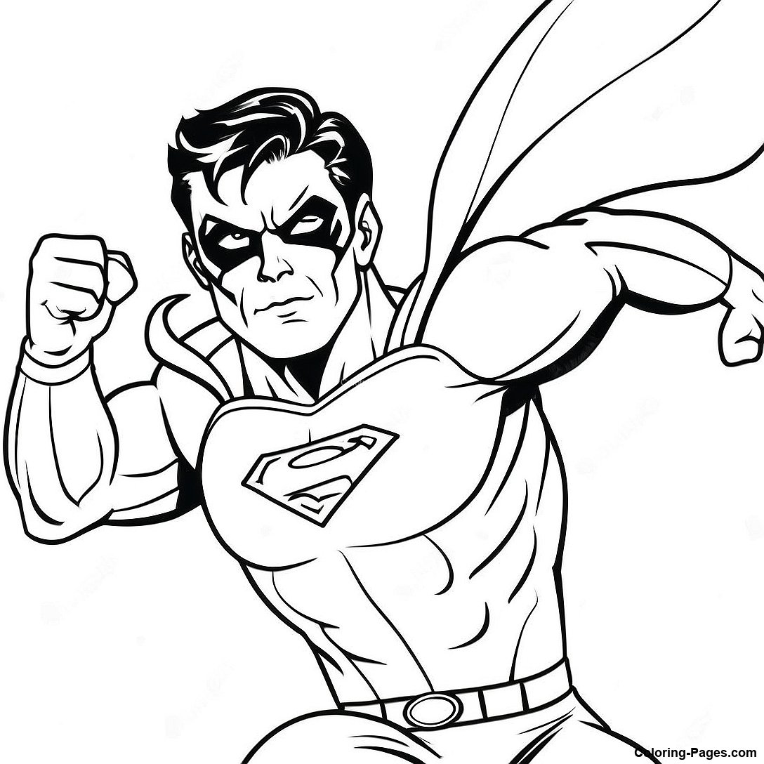 Invincible Superhero In Action Coloring Page | Coloring-Pages.com