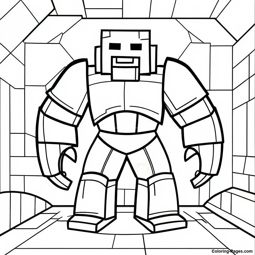 Iron Golem Minecraft Coloring Page | Coloring-Pages.com