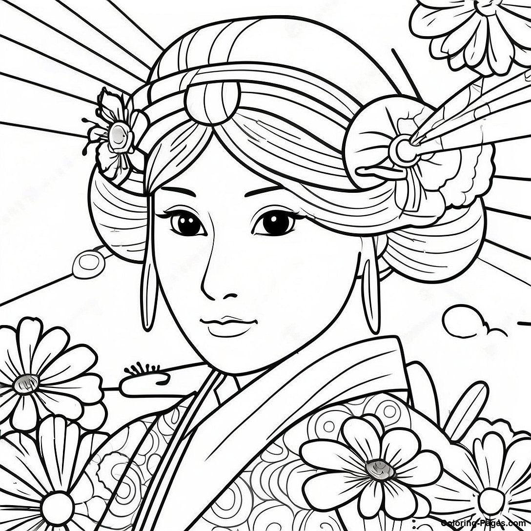Japanese Coloring Page | Coloring-Pages.com