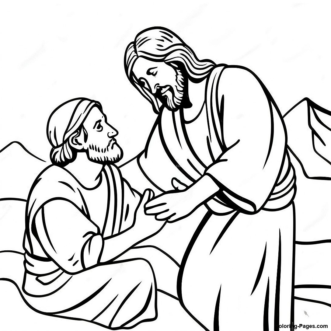 Jesus Healing The Blind Man Coloring Page | Coloring-Pages.com