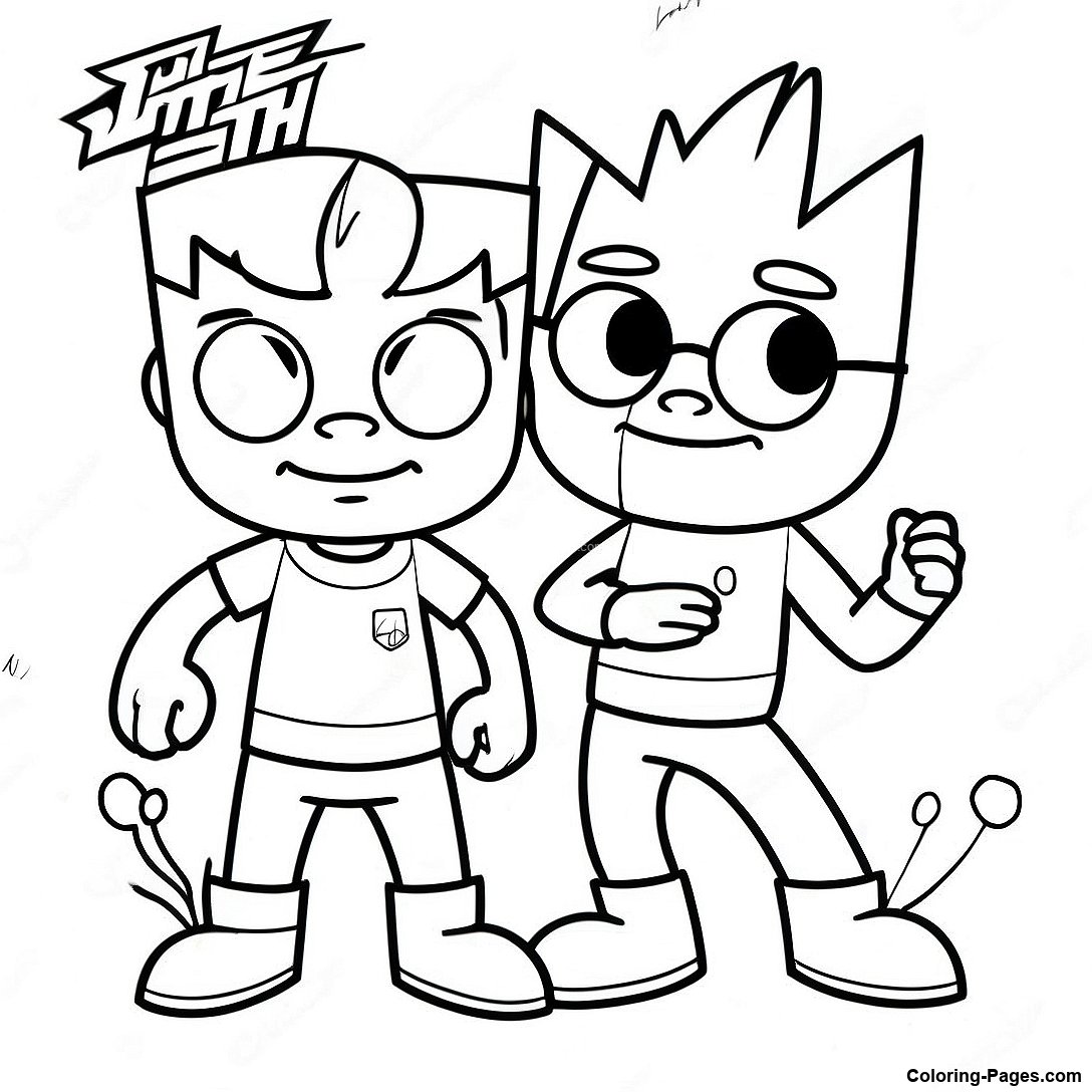 Johnny Test And Dukey Coloring Page | Coloring-Pages.com