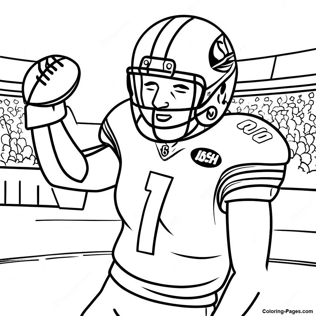 Josh Allen Celebrating A Touchdown Coloring Page | Coloring-Pages.com