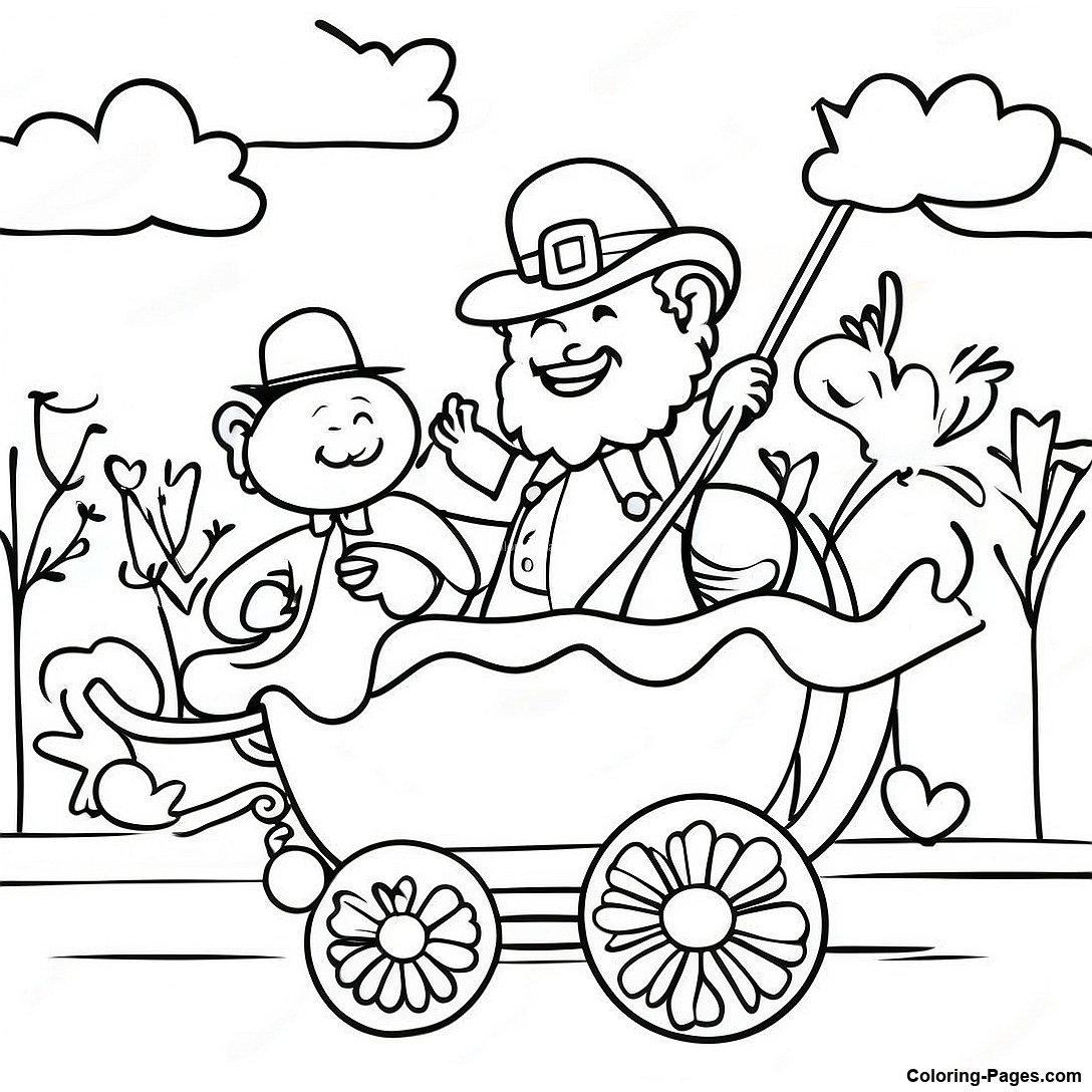 Joyful St. Patrick's Day Parade Coloring Page | Coloring-Pages.com